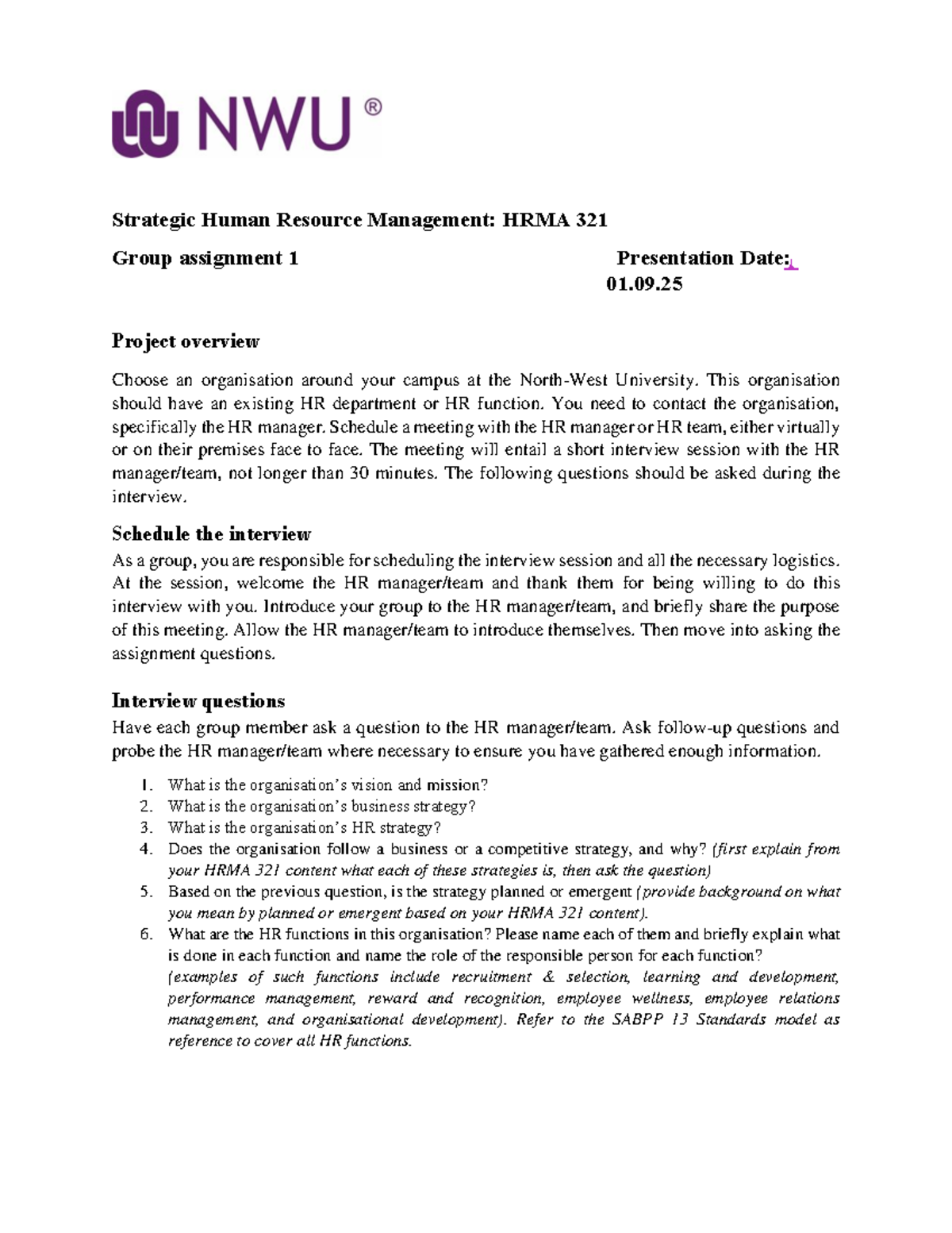 Strategic HR Management Group Assignment 1 - HRMA 321 - Studocu