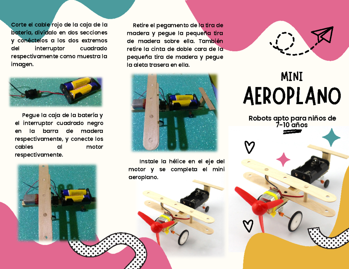 Triptico de robots - Robots apto para niños de 7-10 años MINI AEROPLANO ...