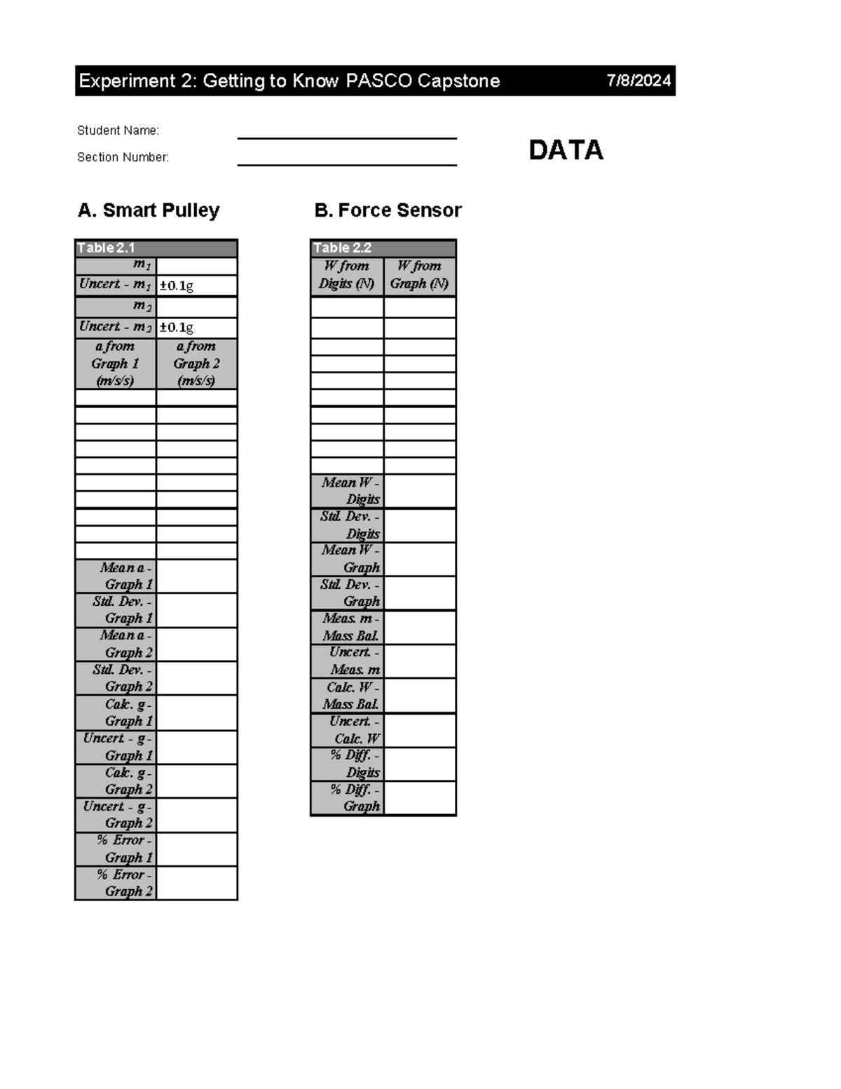 LAB 2 Report: Exploring PASCO Capstone Experiments - Studocu