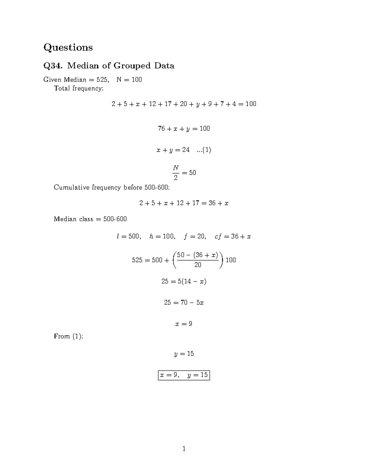 Math 101 - Study Notes for Median & Triangle Problems (2025-26) - Studocu