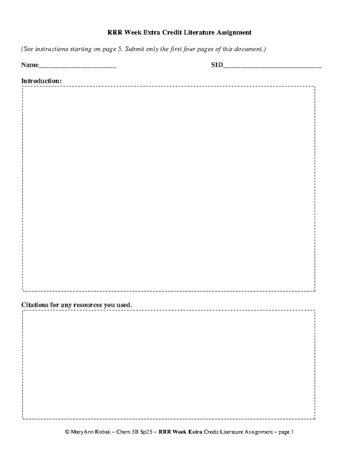Chem 3B Sp25 Extra Credit Literature Assignment Overview - Studocu