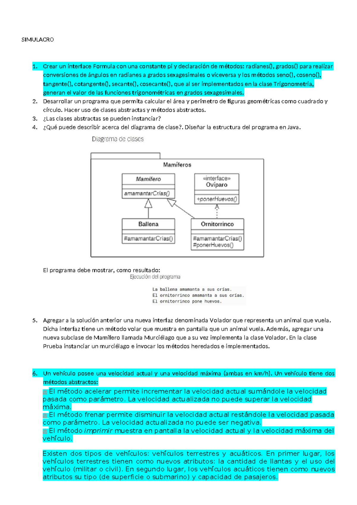Simulacro POO: Clases Abstractas y Interfaces en Java - Studocu
