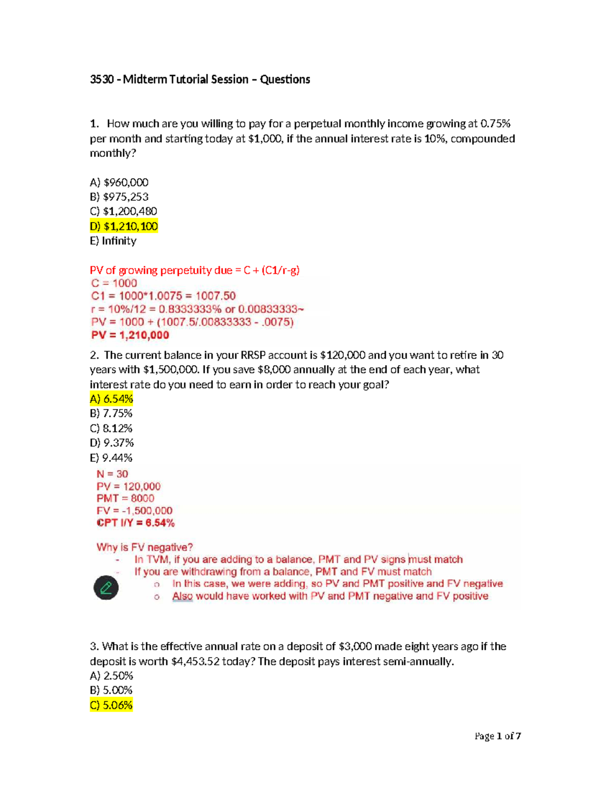 3530 Midterm Exam Tutorial Questions and Solutions - Studocu