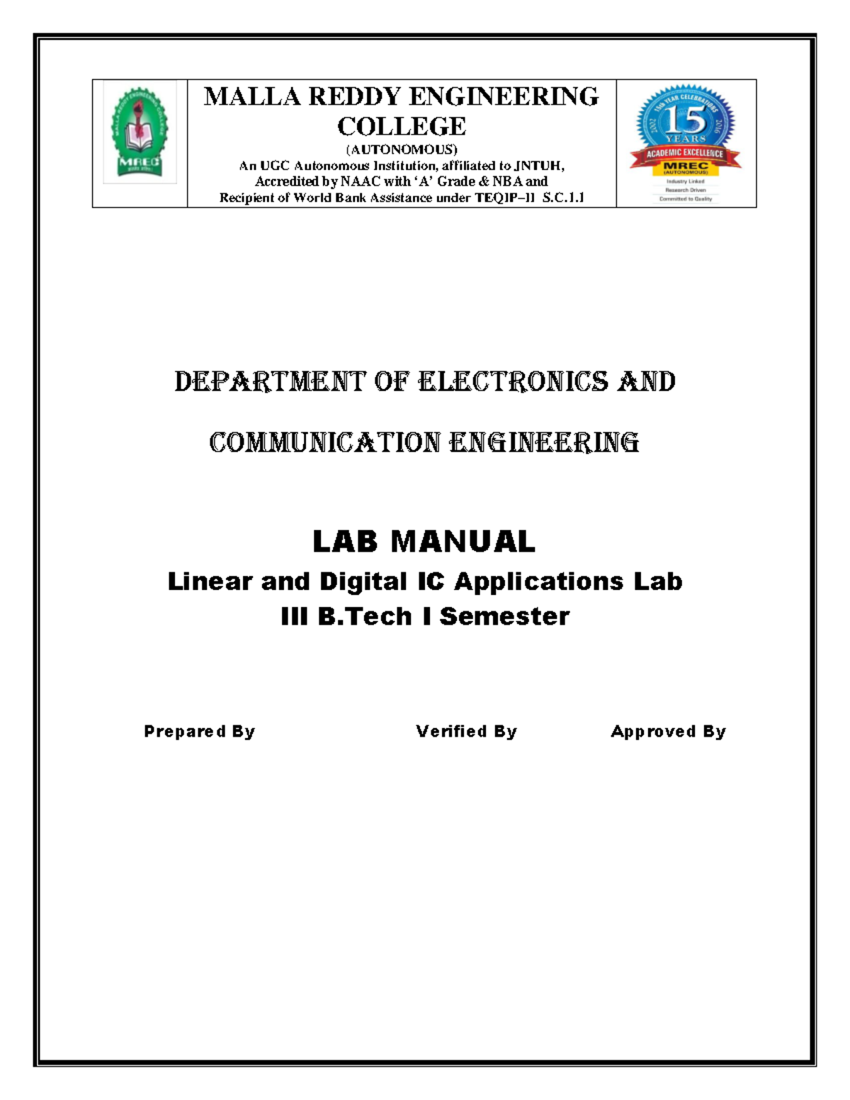 Linear IC Applications lab manual jntuh-1 - DEPARTMENT OF ELECTRONICS ...