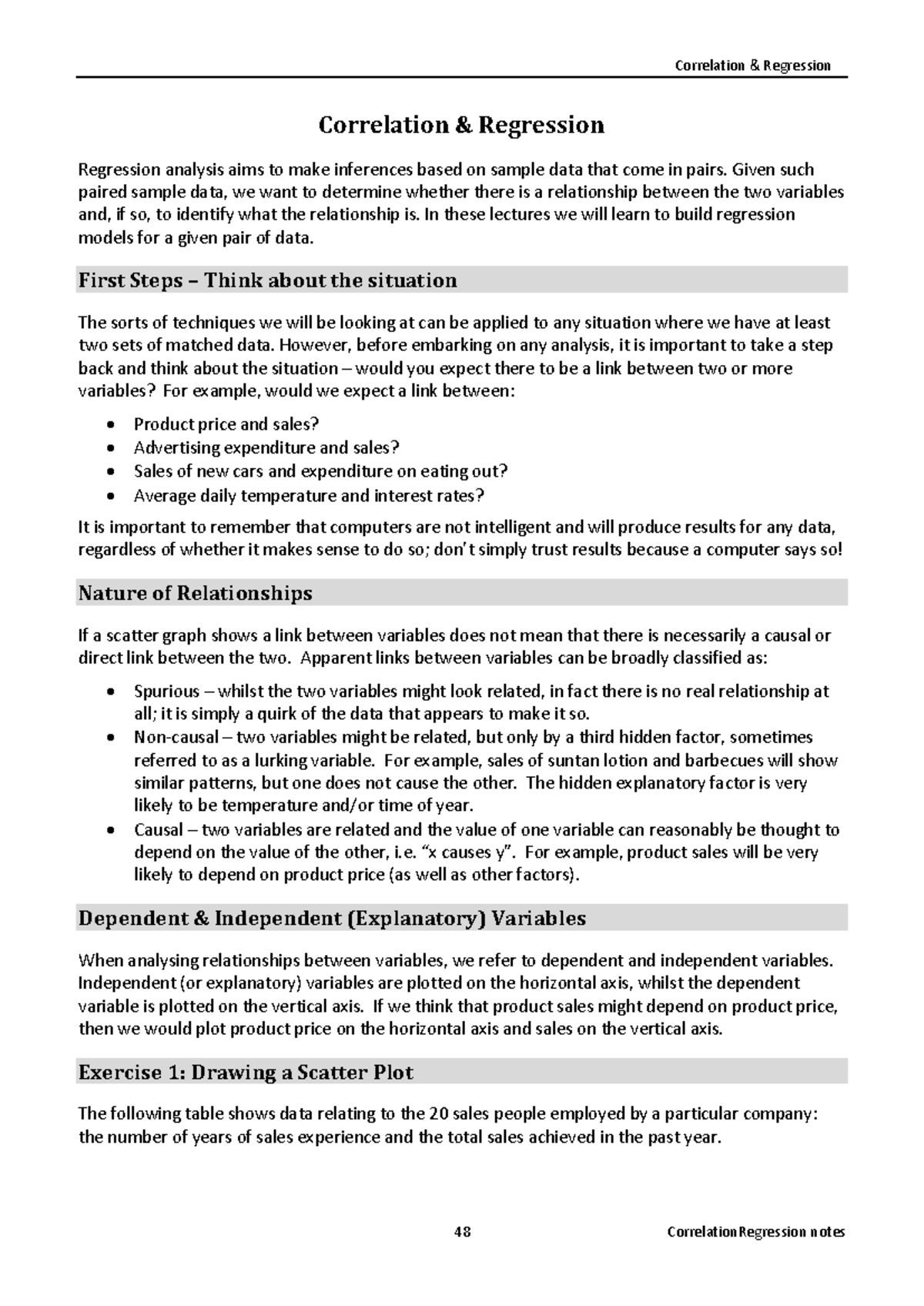 Notes 3 Week 10-11 Correlation Regression notes - Correlation ...