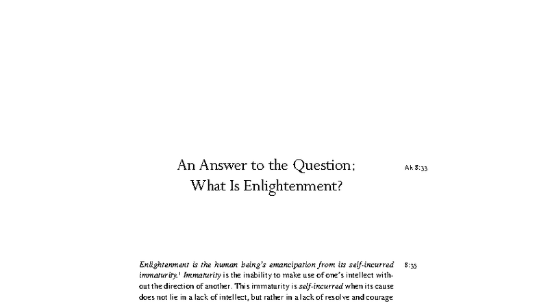 PHIL 101: What Is Enlightenment? A Study of Human Emancipation - Studocu