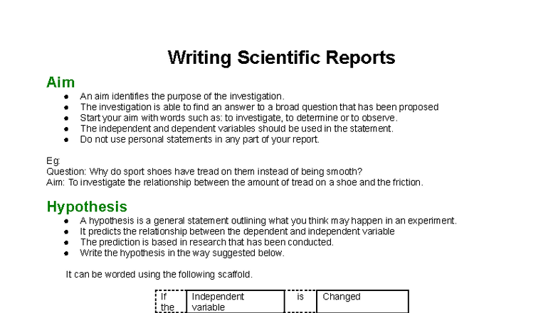 2024 Writing a Scientific Report: Structure and Guidelines - Studocu