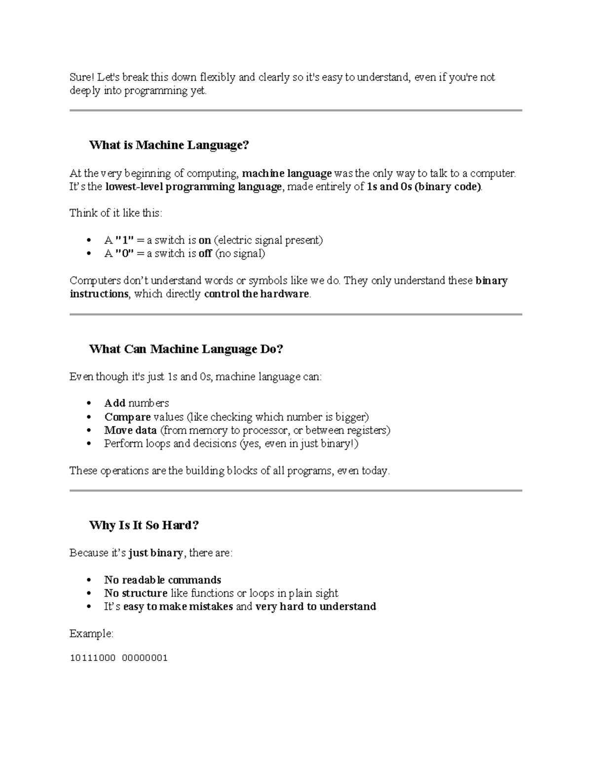 CS101: Understanding Machine Language and Its Importance - Studocu