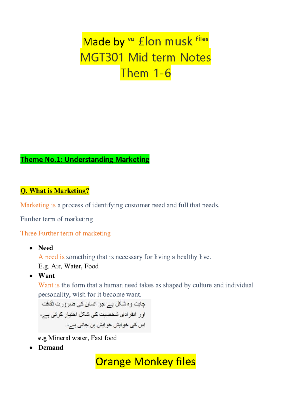 MGT301 Midterm Notes: Understanding Marketing Concepts and Strategies ...