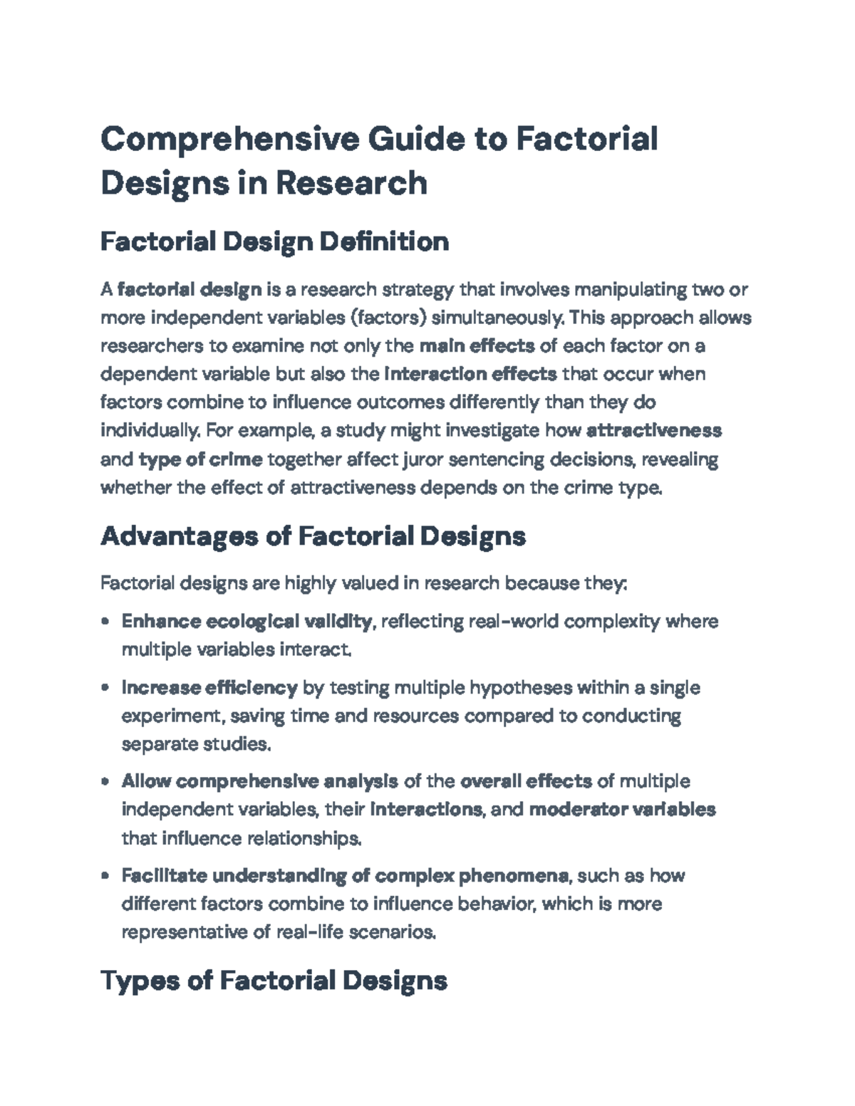 Comprehensive Guide to Factorial Designs in Research with ANOVA ...