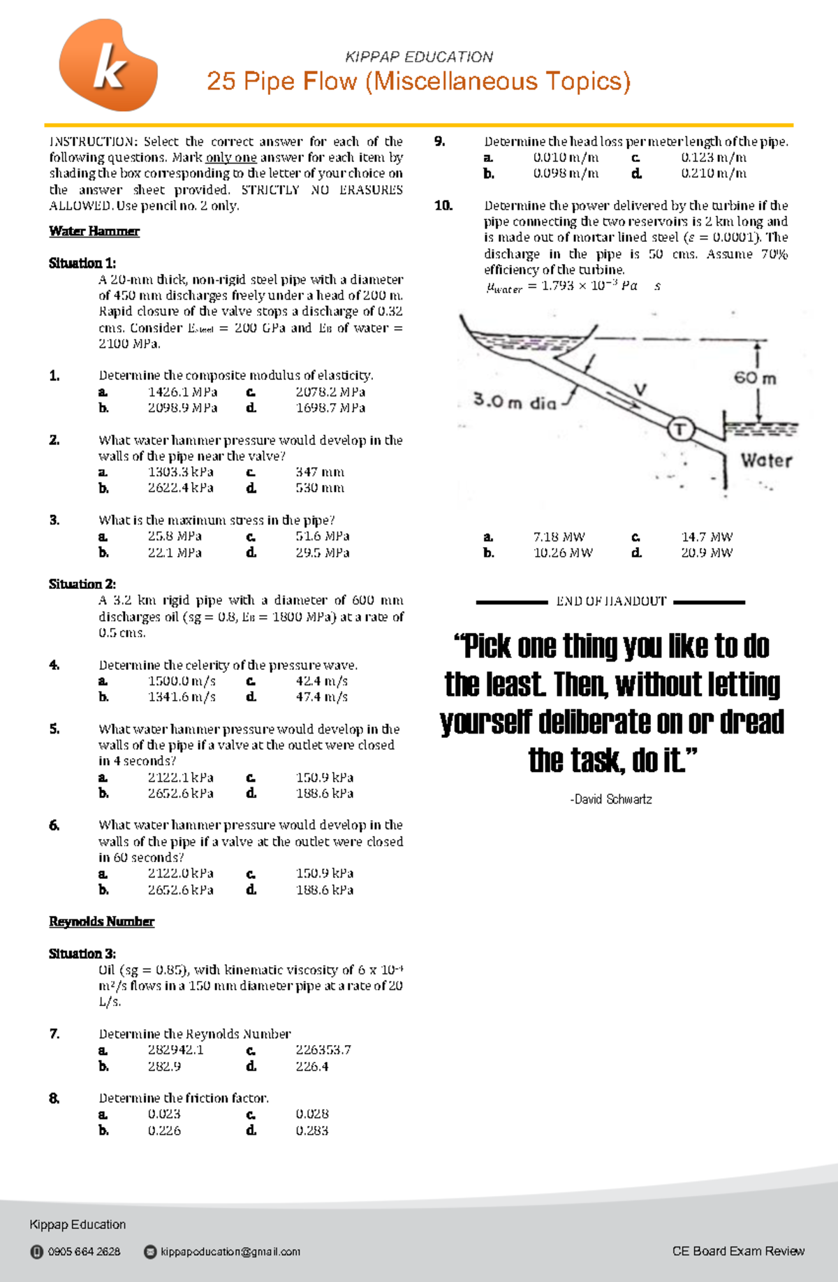 Kippap-Handout-GH (25 Pipe Flow Miscellaneous) - KIPPAP EDUCATION 25 ...