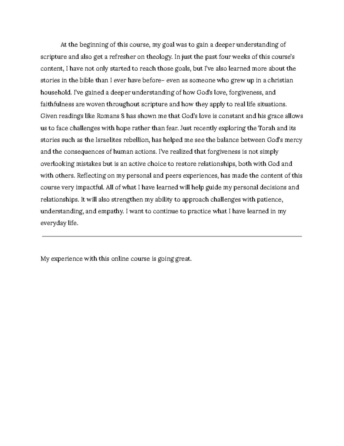 Theological Reflections: Week 4 Journal Insights - Studocu