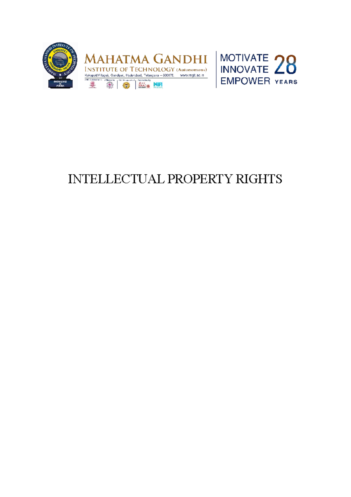 IPR Notes MR22 AY24-25: Comprehensive Guide to Intellectual Property ...