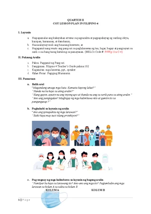 DLP Math 6 Q1 WEEK2 DAY1 - Lesson Plan - PACKAGE QUARTER I Week 2 ...