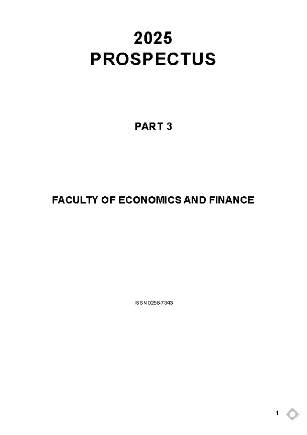 Economics & Finance Prospectus 2025: Faculty Overview & Admissions ...