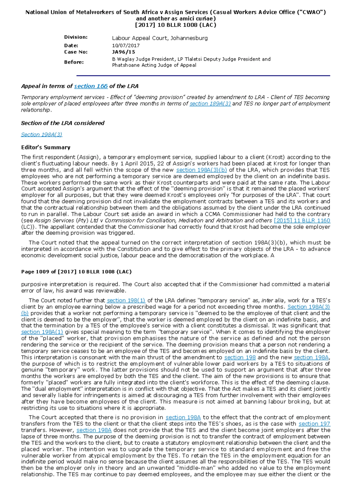 Basic Conditions of Employment Act No. 75 of 1997: Comprehensive ...