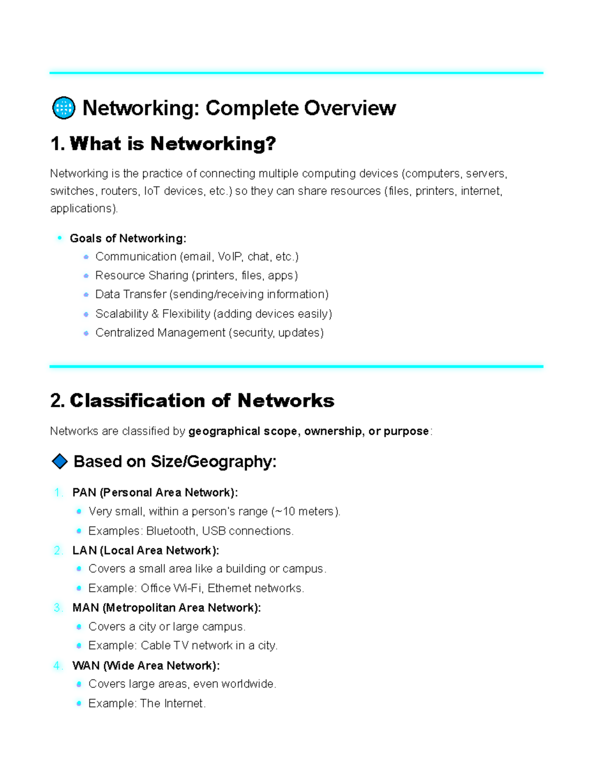 Networking (COMP101): Comprehensive Overview and Key Concepts - Studocu