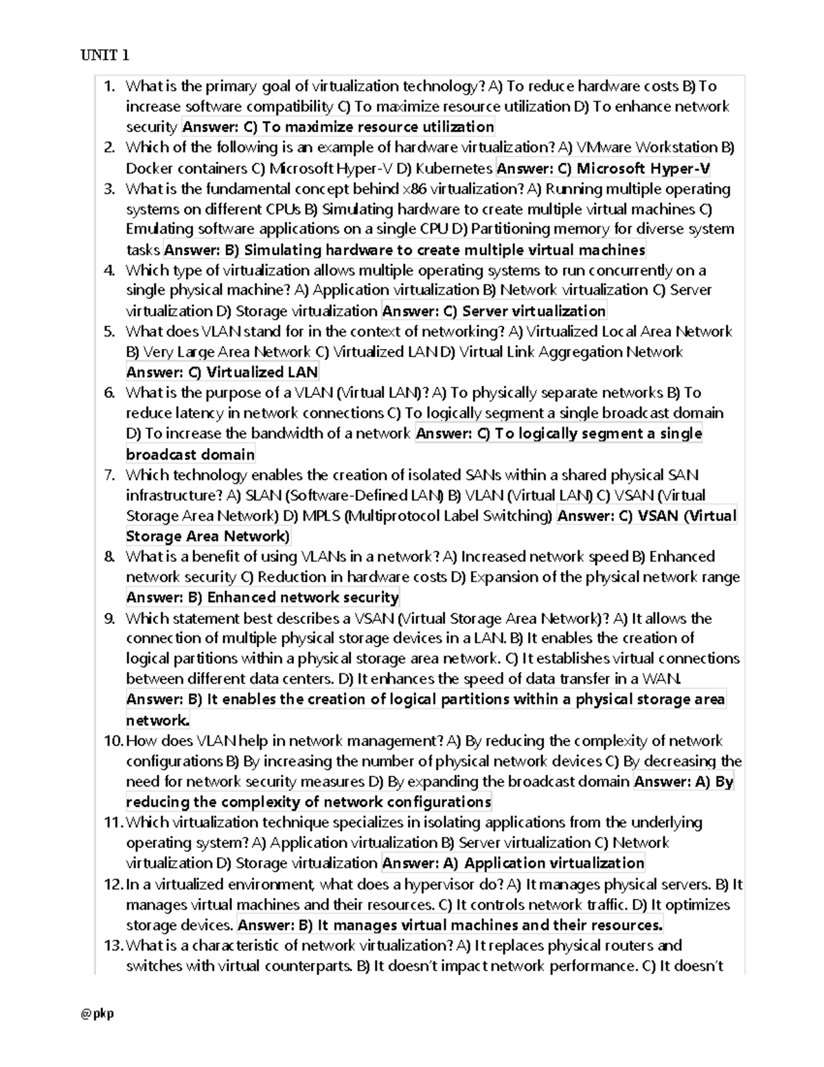 Complete CSE423 MCQ Prep - Virtualization & Cloud Computing Concepts - Studocu