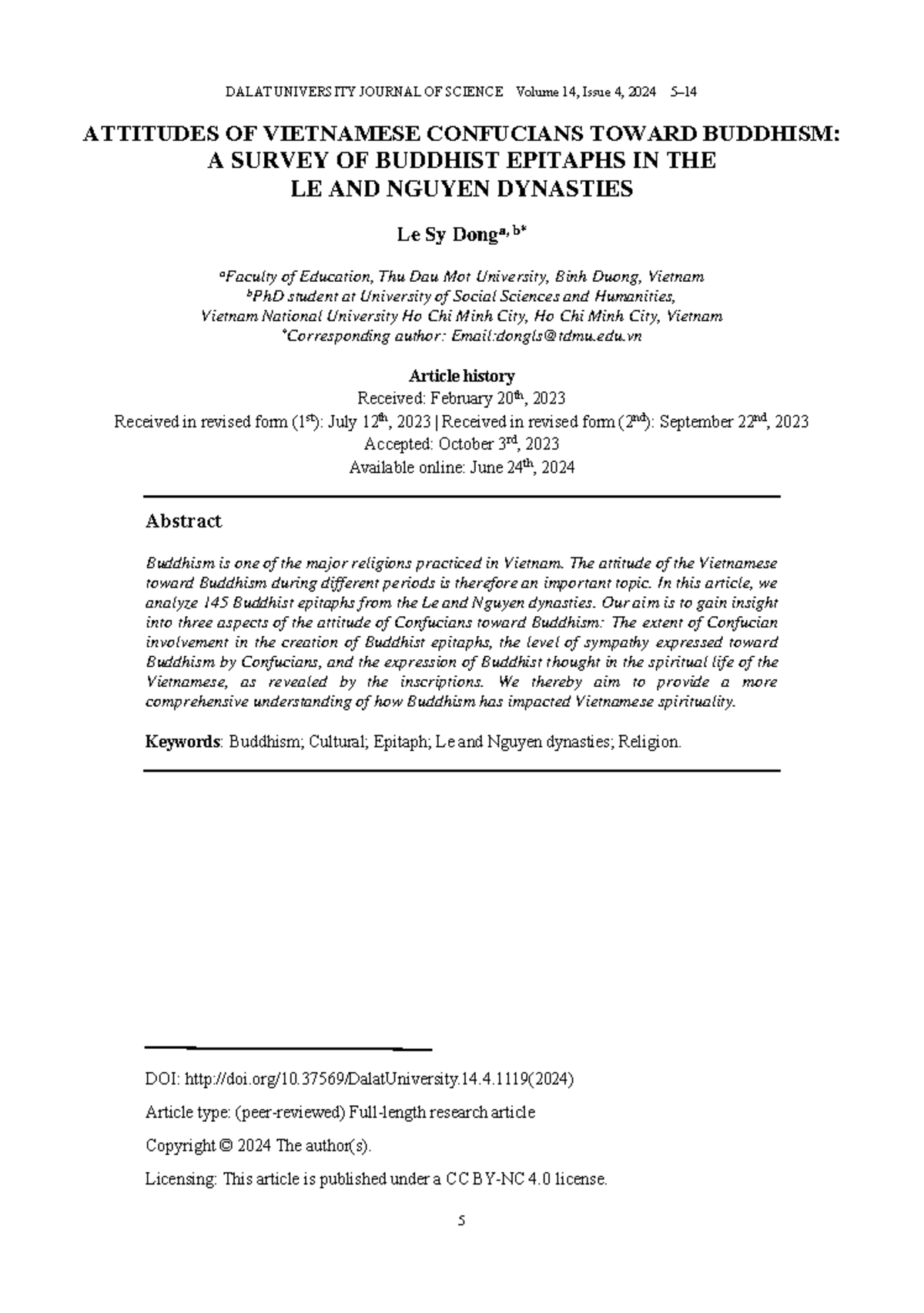 Attitudes of Vietnamese Confucians Toward Buddhism: A Study of Epitaphs ...