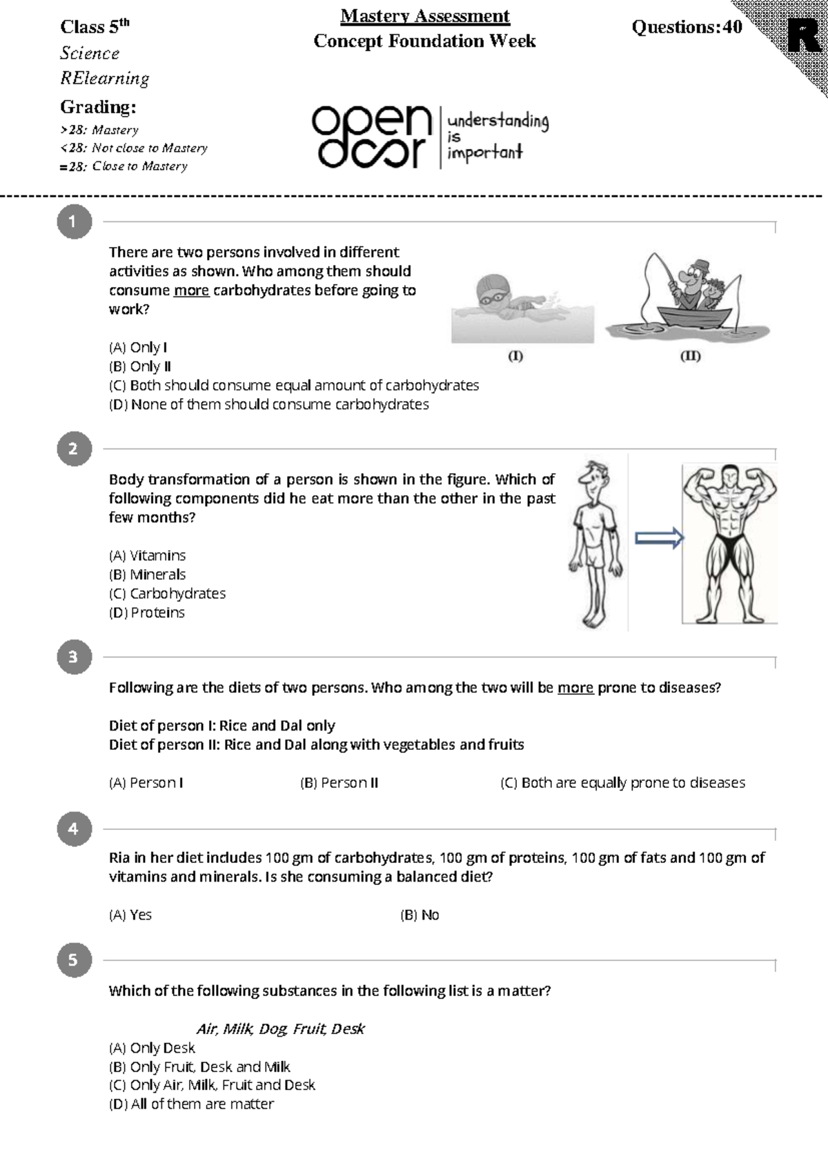 5th Science Mastery Assessment: Concept Foundation Week 5 - Studocu