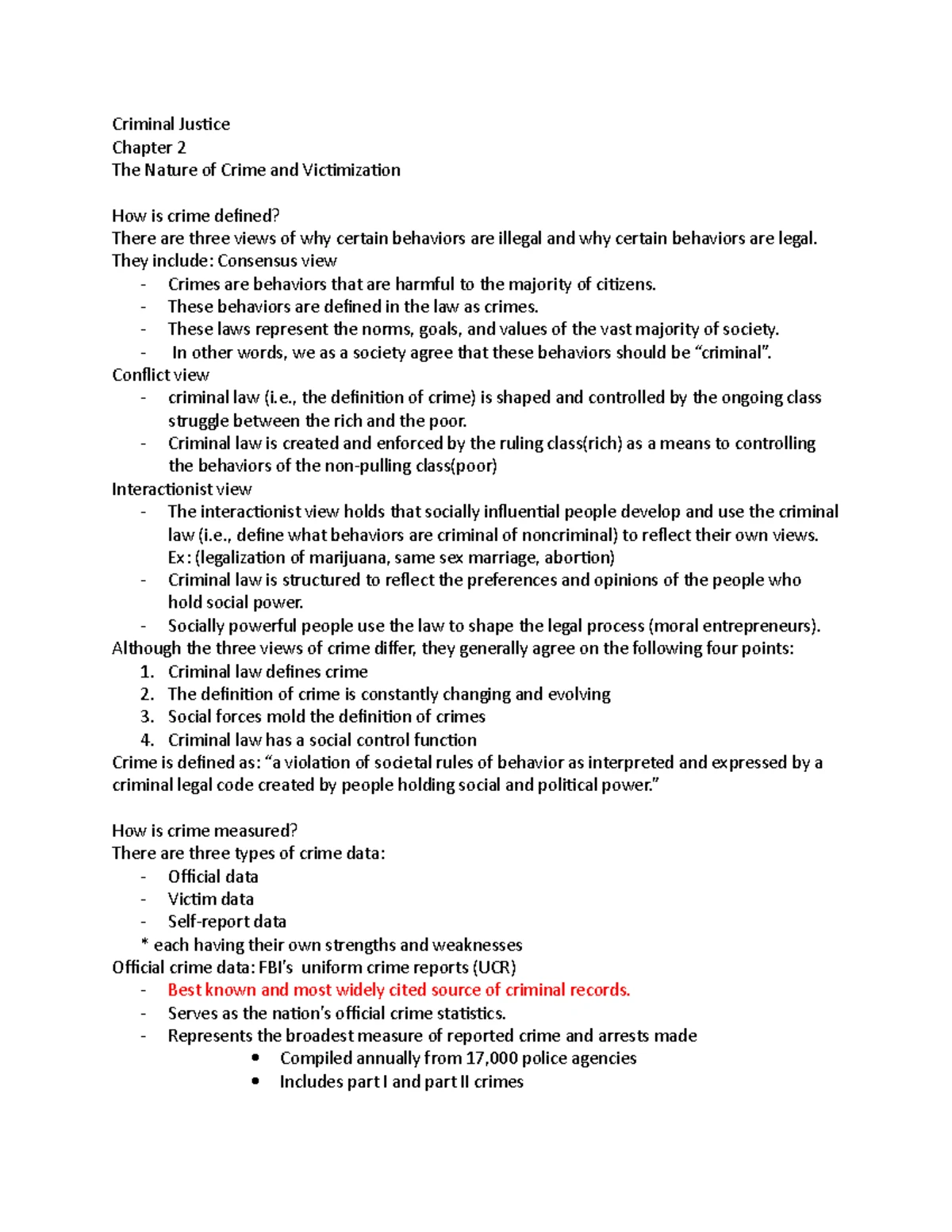 Criminal justice chapter 1 notes - Criminal justice chapter 1 notes The ...