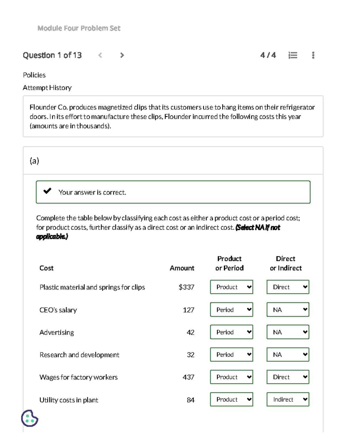 Module 4-2 Problem Set: Cost Classification and Analysis - Studocu