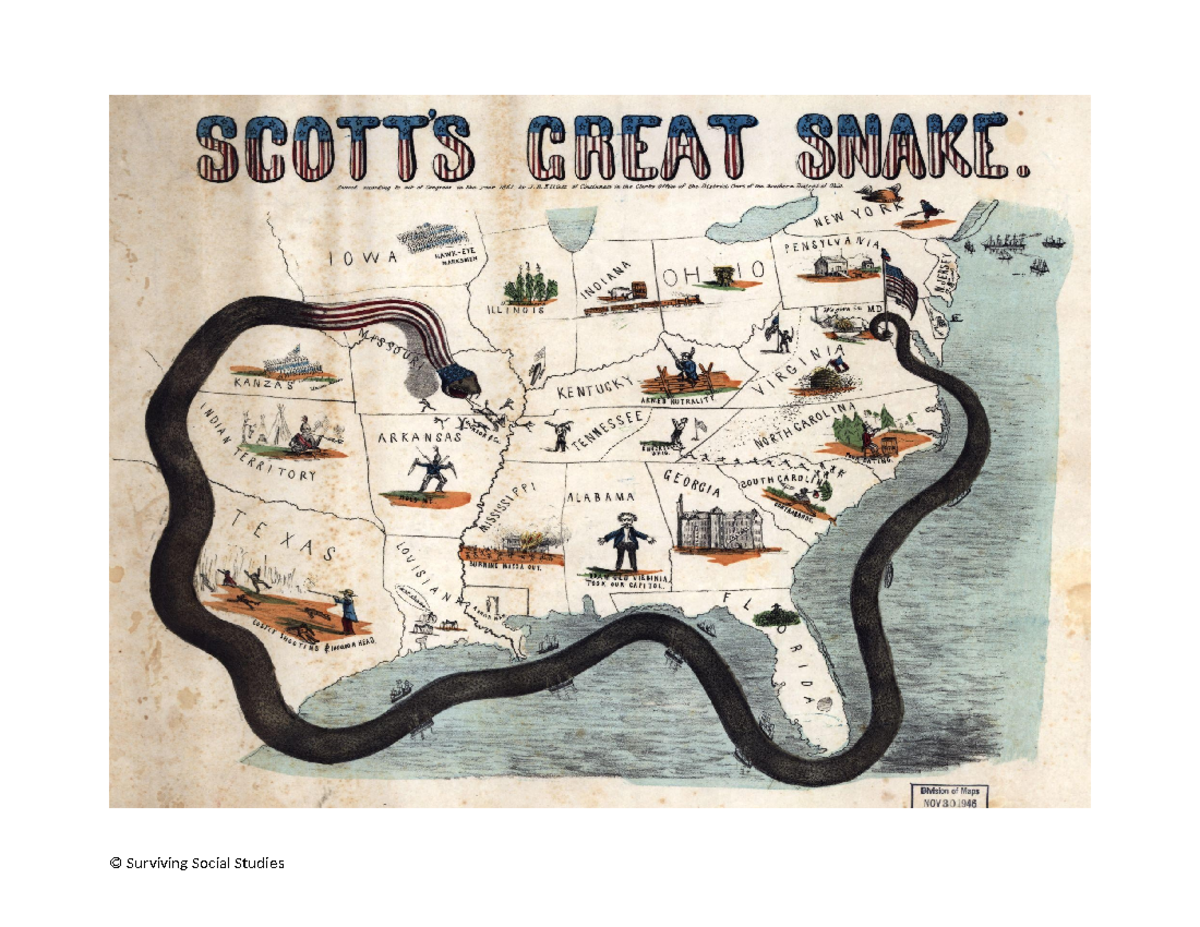 Copy of Civil War - The Anaconda Plan Scott's Great Snake Analysis ...