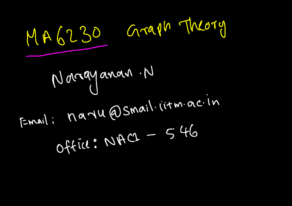 MA6230 Graph Theory: Basics of Graphs and Key Concepts - Studocu
