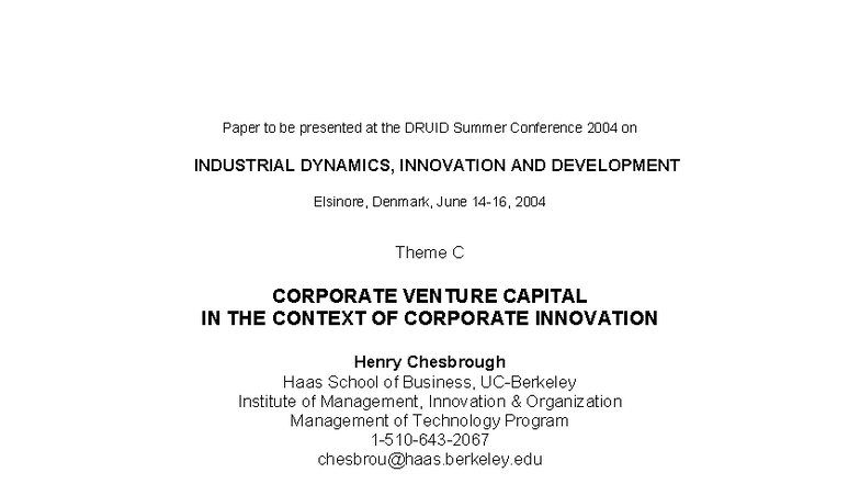 Corporate Venture Capital: Insights on Innovation and Spending Dynamics ...