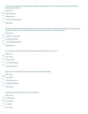 Exam 2020, questions and answers - Question 1 Correct Mark 1 out of 1. Flag question Question ...