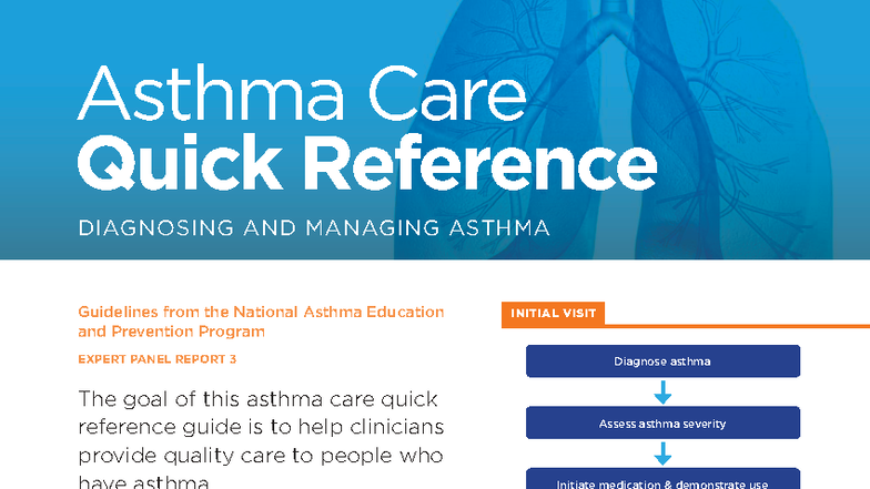 Asthma Care Quick Reference: Diagnosing & Managing Asthma Guidelines ...