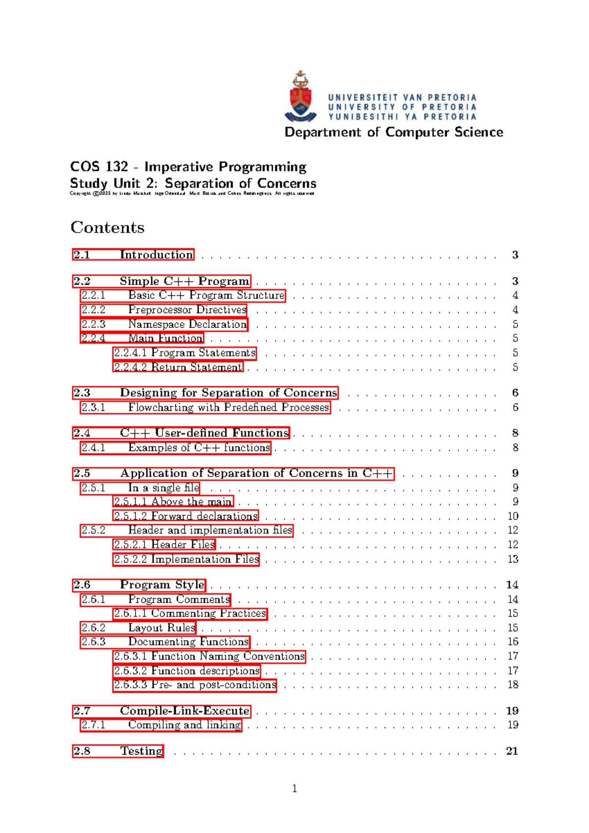 COS 132 2025 Study Units-2 - Department of Computer Science COS 132 - Imperative Programming ...