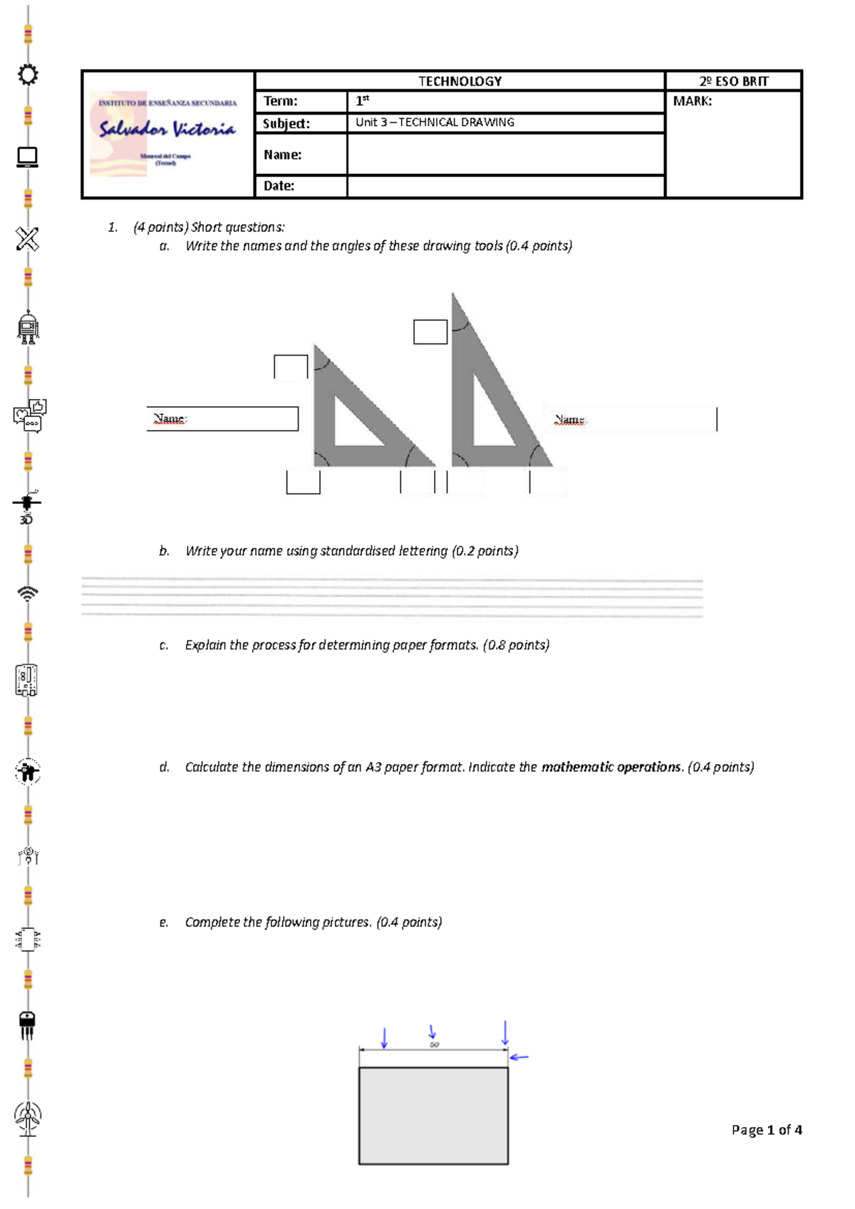2ESO U1 Technical Drawing Unit 3 Study Guide - Studocu