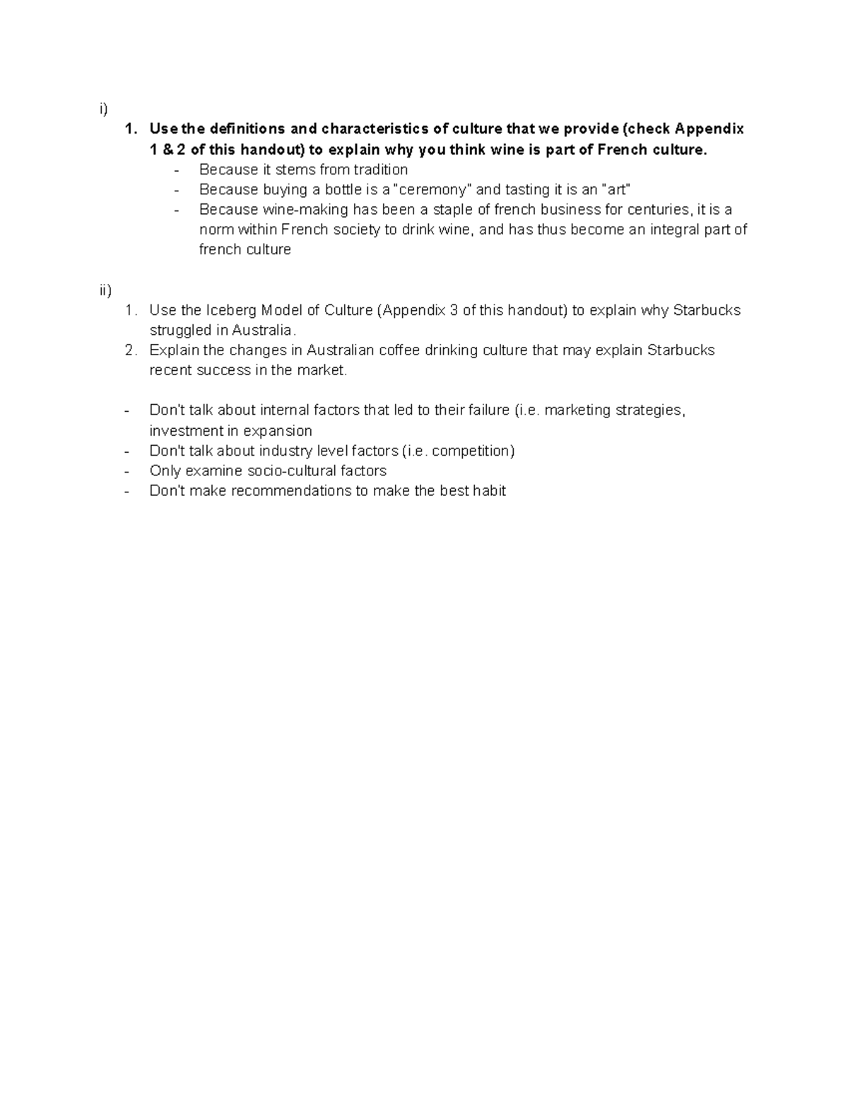 COM1150 Week 2 Tutorial Questions - i) 1. Use the definitions and ...