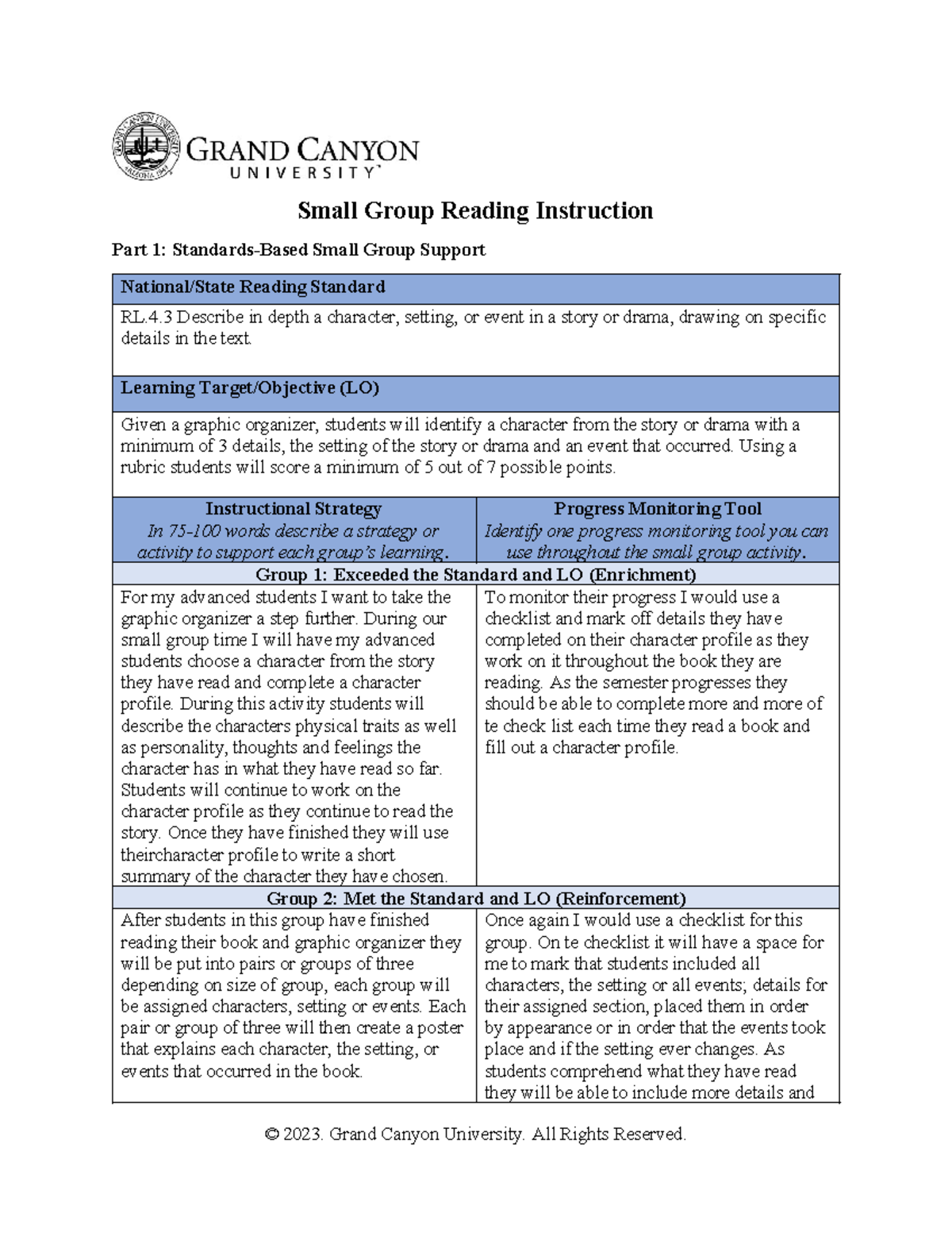 ELM 580: Small Group Reading Instruction Strategies and Interventions ...