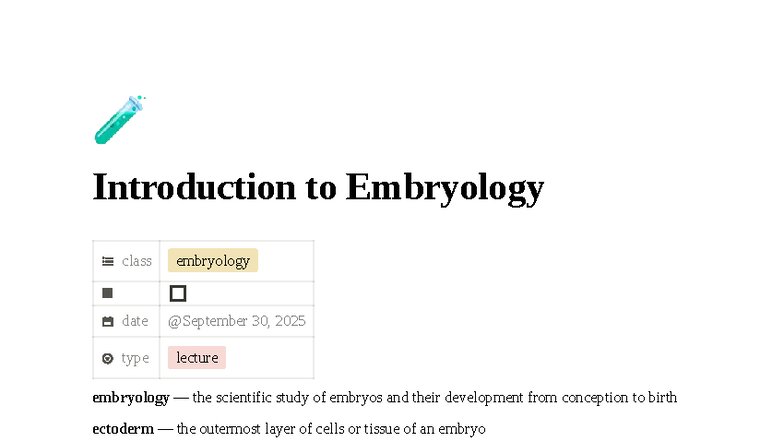 Essentials of Embryology Lecture Notes (Embryology 101) - Studocu