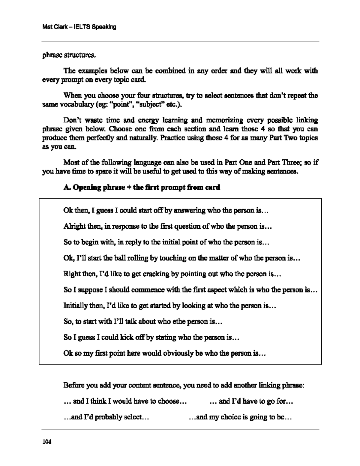 Mat Clark IELTS Speaking: Effective Phrase Structures for Part Two ...