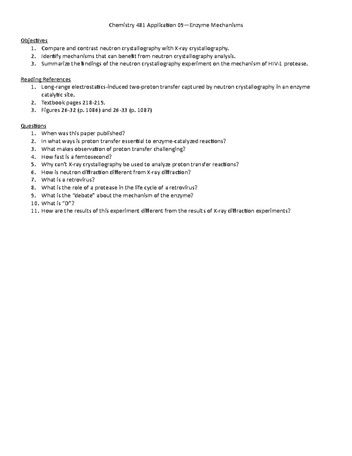 09-Study Guide-Application-Mechanisms - Chemistry 481 Application ...
