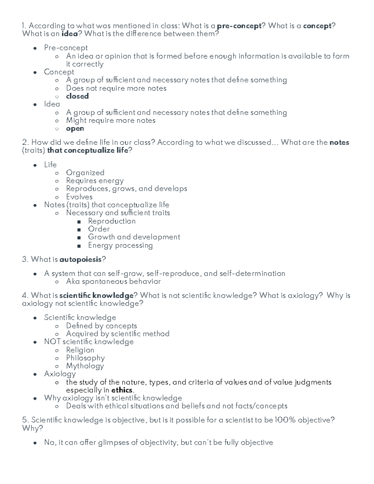 Biology study guide - Google Docs - According to what was mentioned in ...