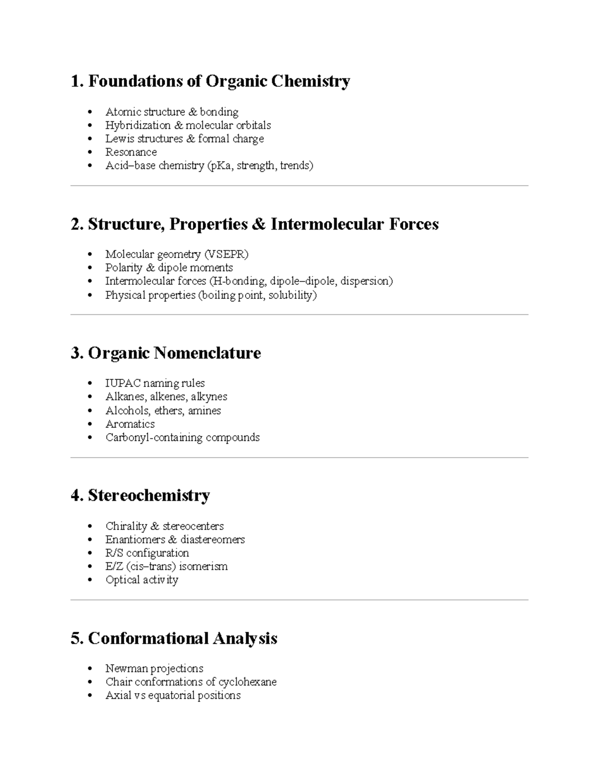 Ochem 101: Key Topics in Organic Chemistry Fundamentals - Studocu