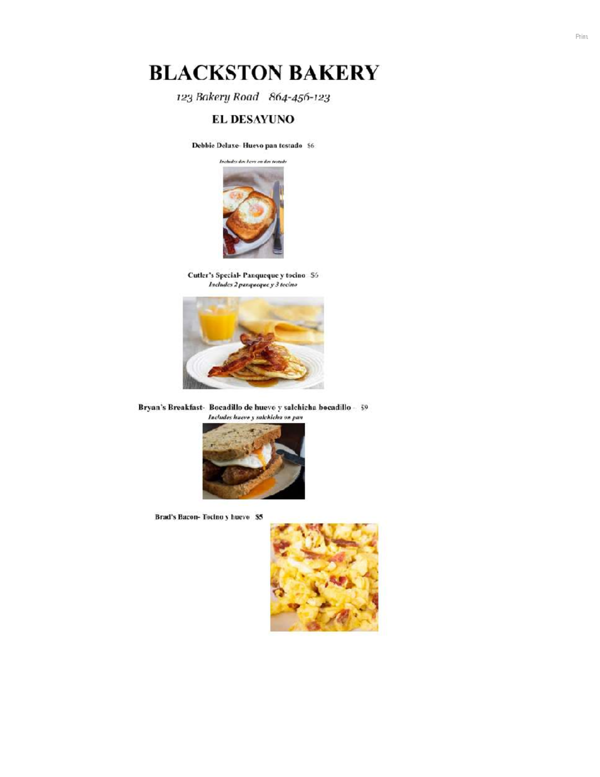 Menu Project: BLACKSTON BAKERY Offerings (Schoology) - Studocu