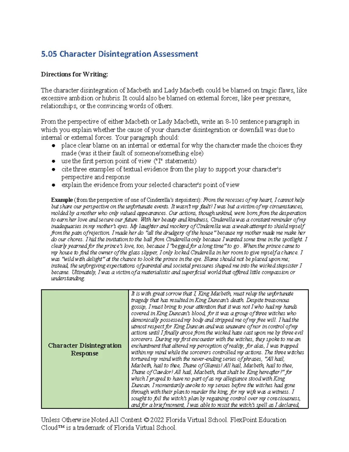 5.06 Macbeth Plot Analysis Assessment & Grading Rubric - Studocu
