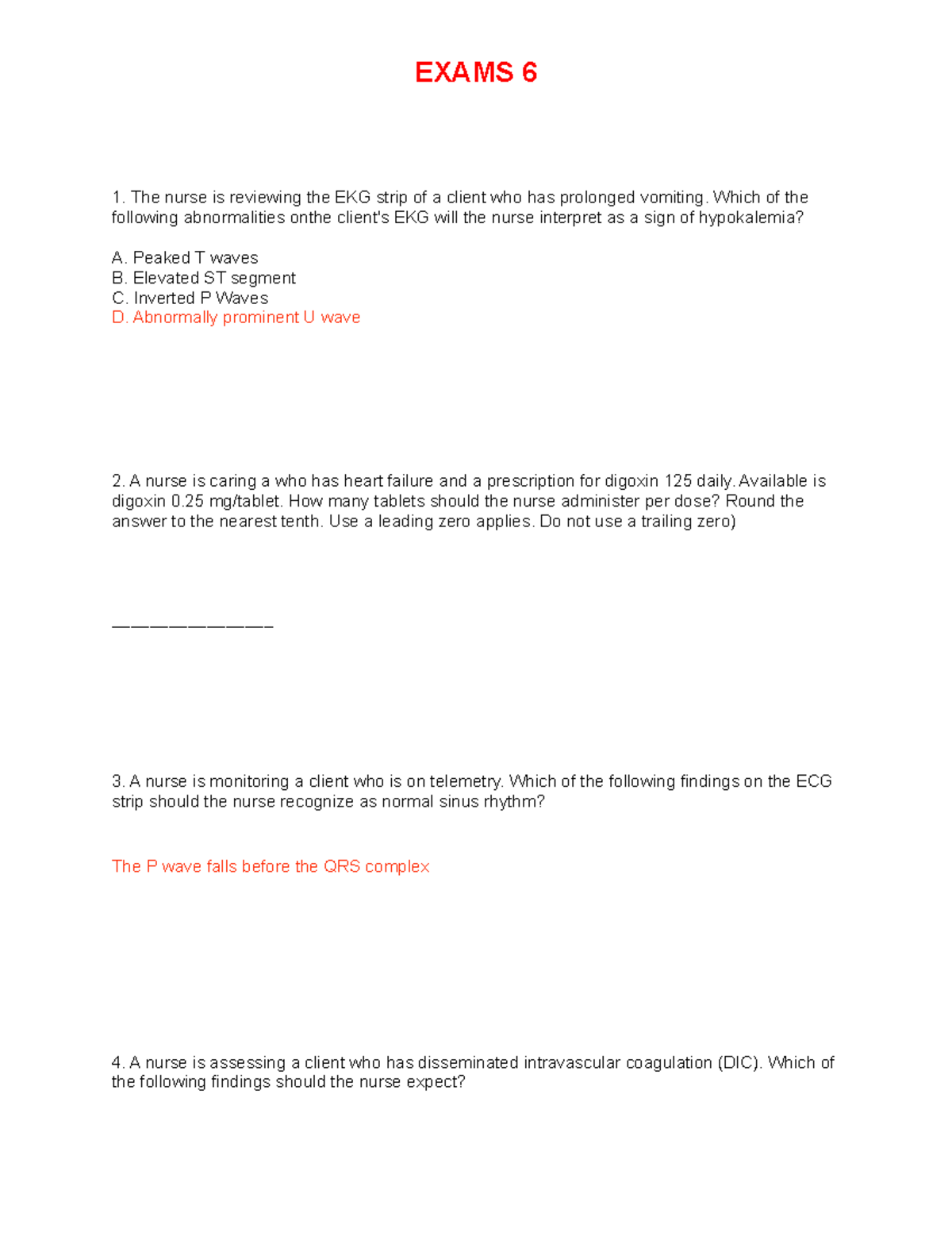 EXAMS 6: EKG Interpretation and Nursing Interventions for Cardiac Care ...