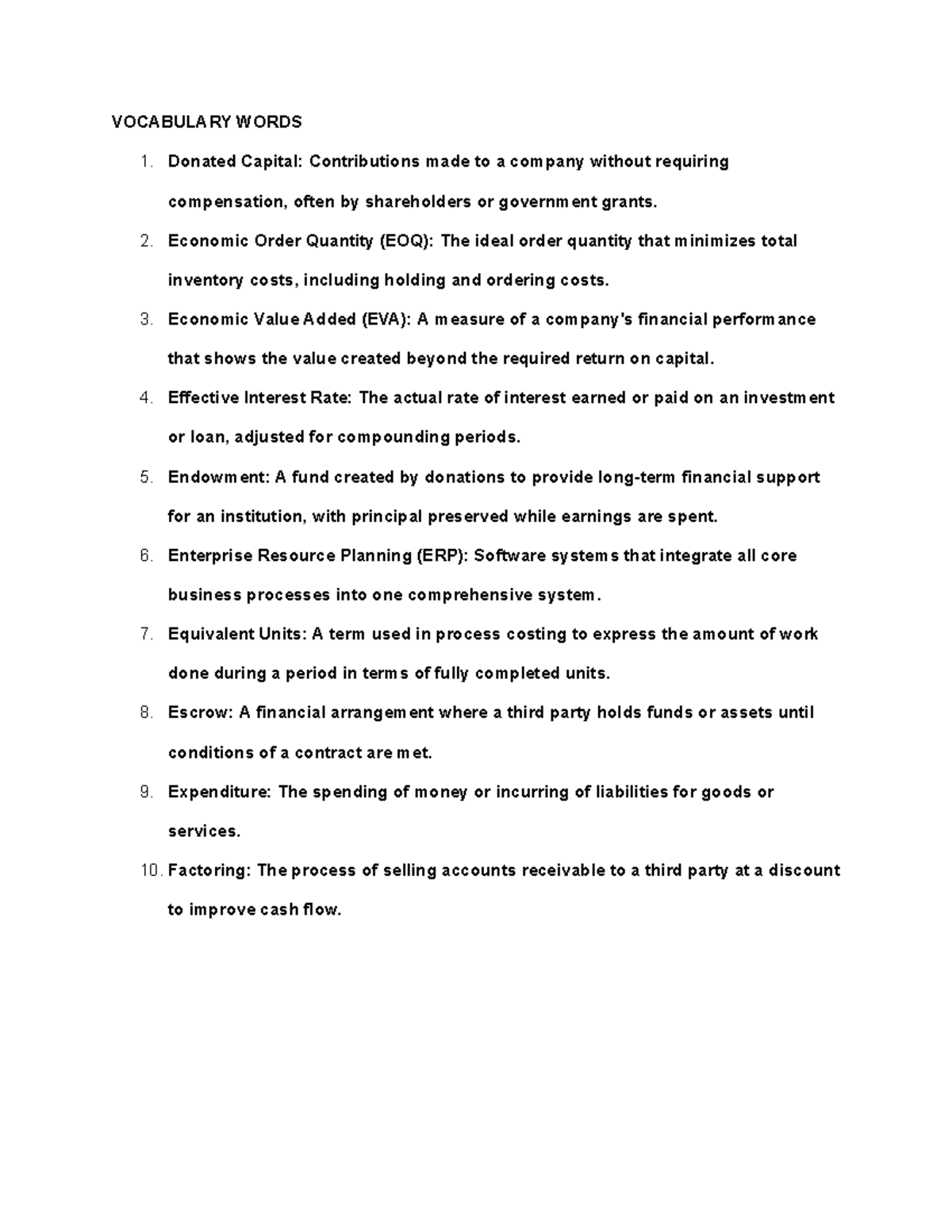 1 - Key Vocabulary Terms for Business Studies - Studocu