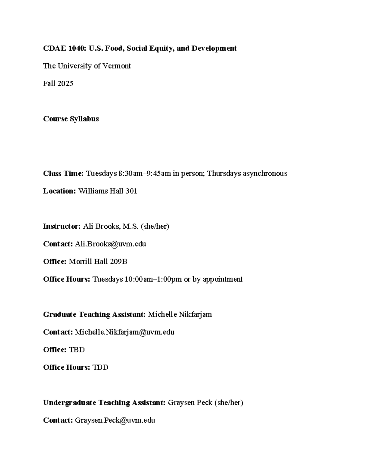 CDAE 1040: U.S. Food Systems, Social Equity & Development Syllabus ...