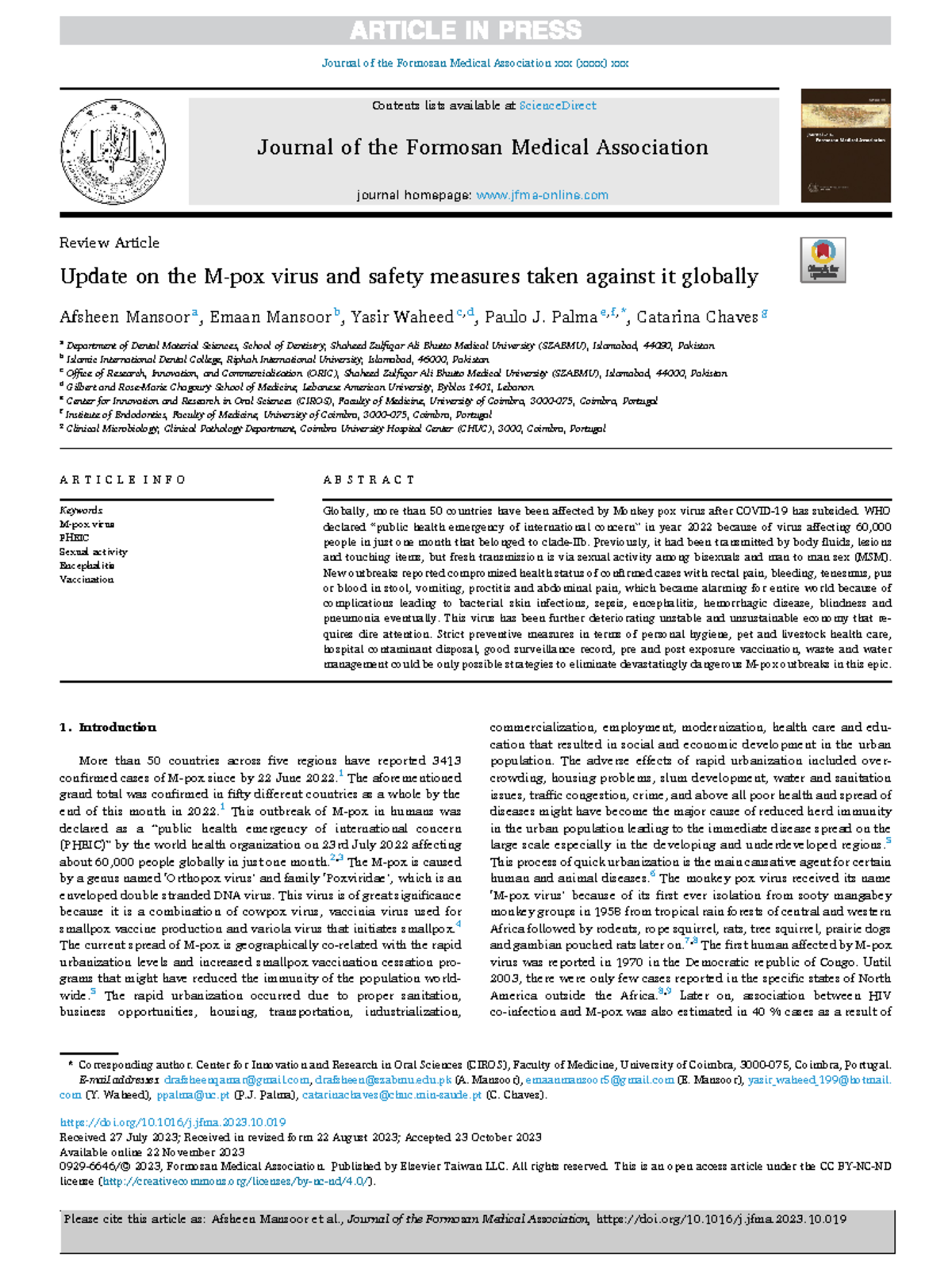 Atualização sobre o vírus M-pox e medidas de segurança tomadas contra ...