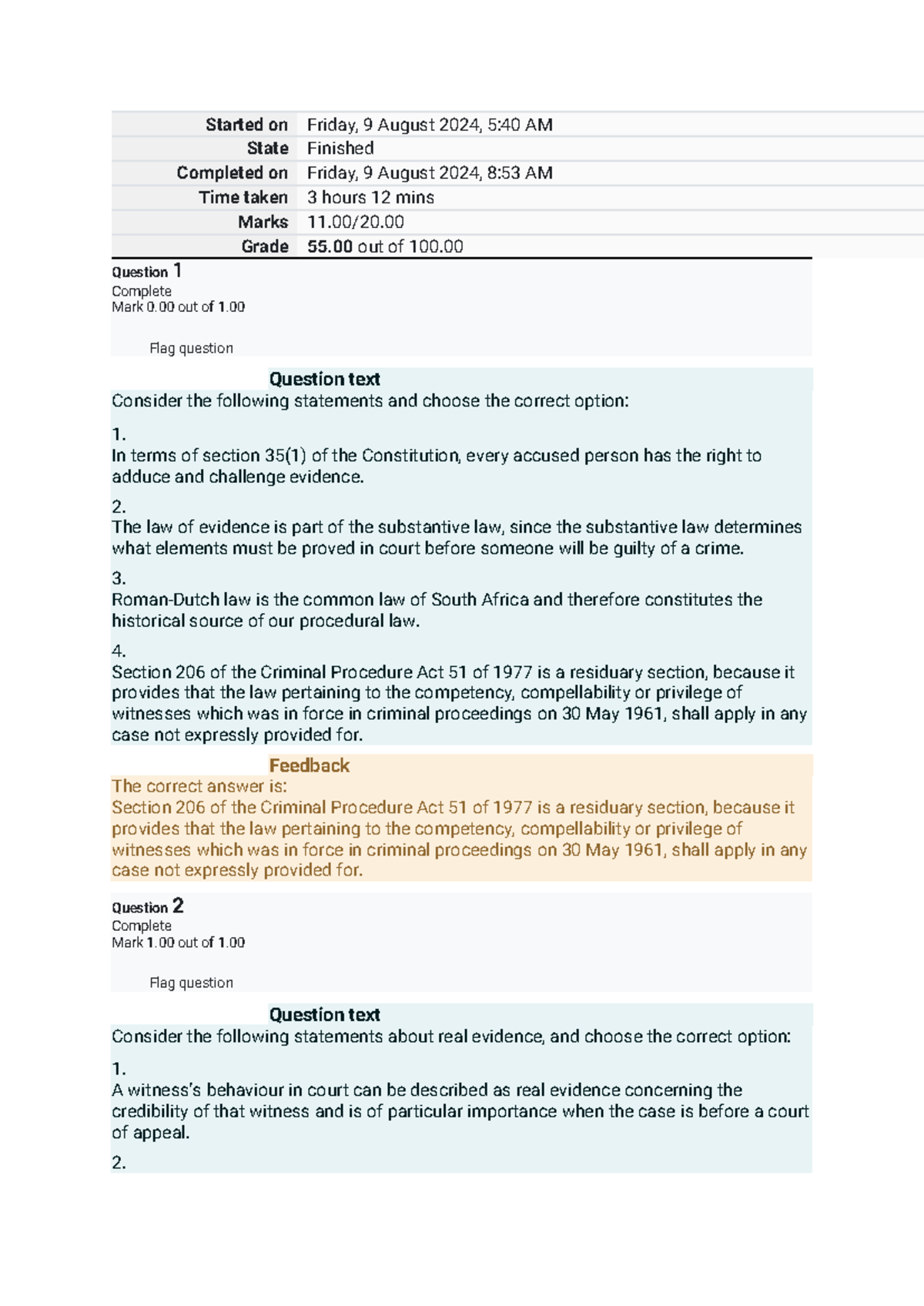 LEV 101 Assignment 1: Review of Evidence Principles and Case Analysis ...