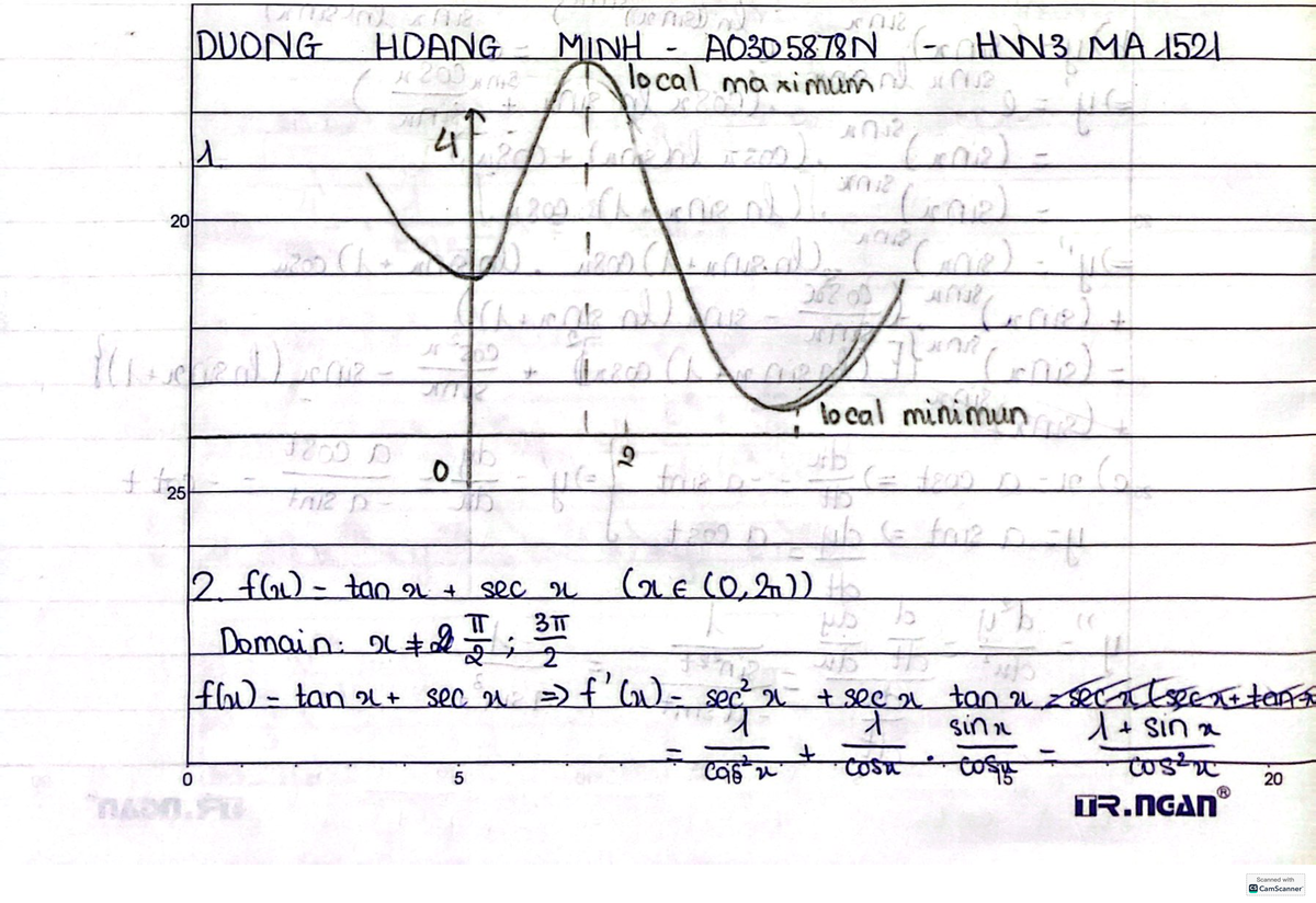 Hw3 MA1521 - Answers for tutorial 3 - DUONG HOANG MINH A03D5878N HW3 MA ...