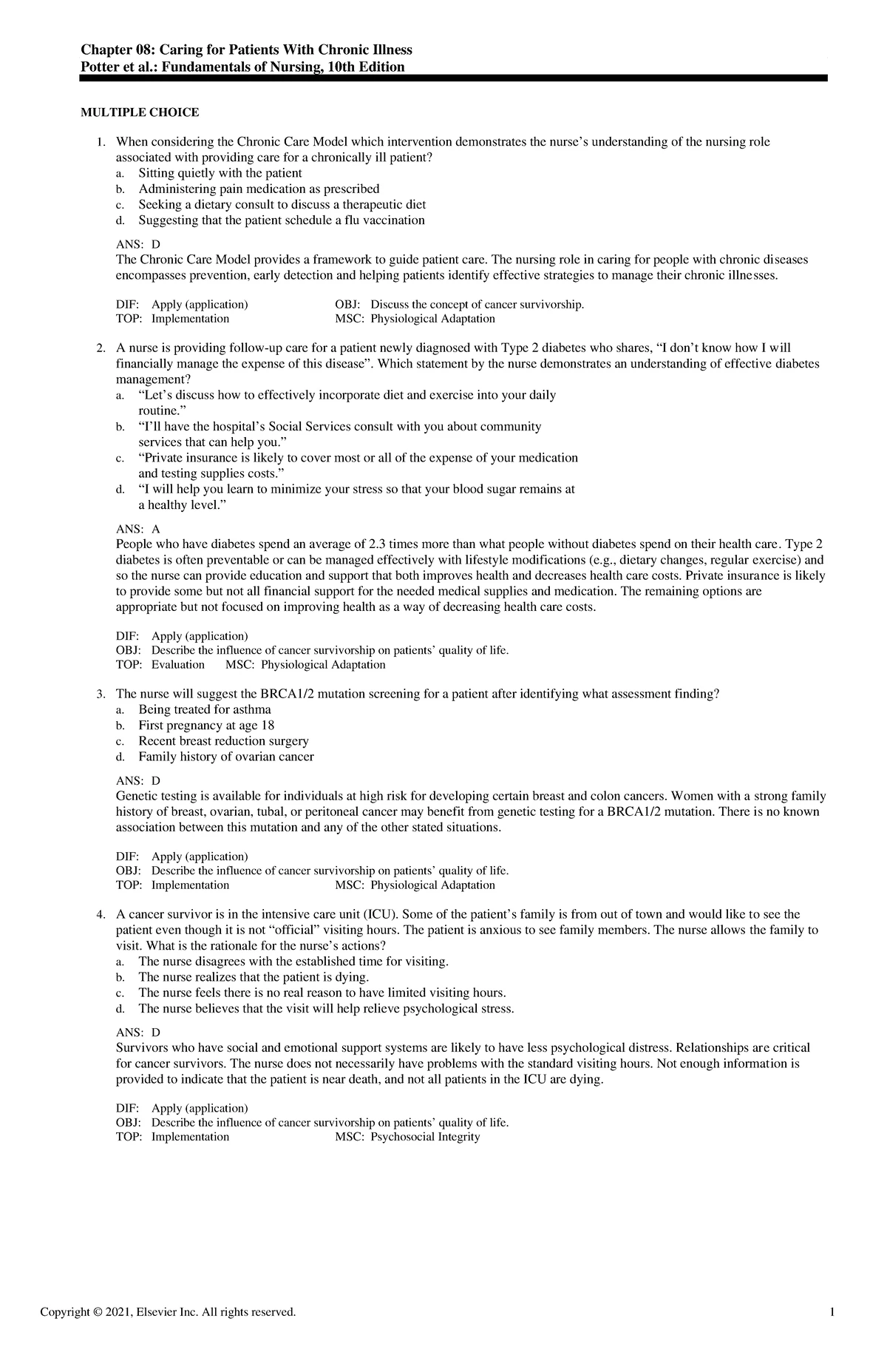 Basic Concept Blank 7 - ATI Template: Infection Control & Client ...