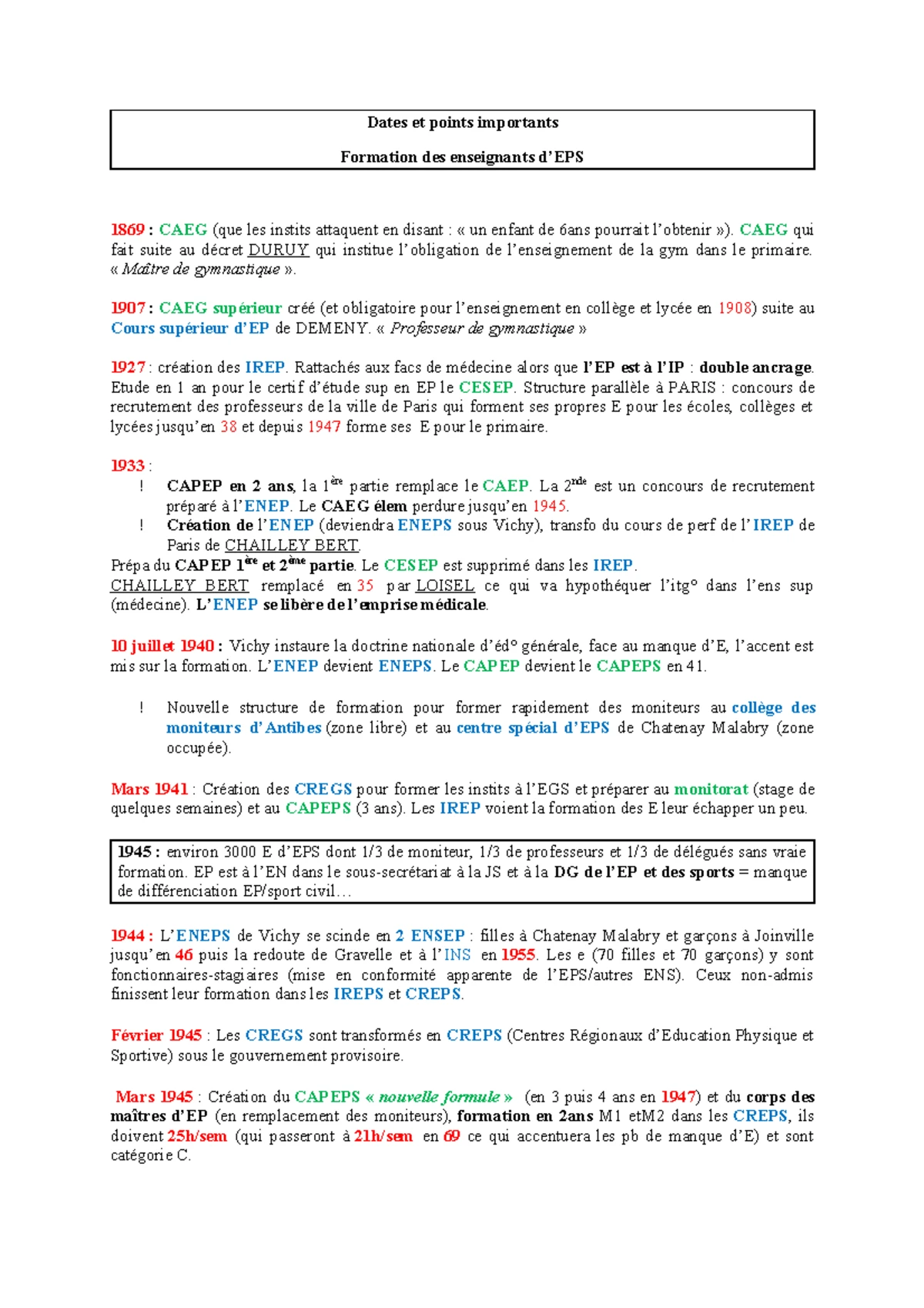 Fiches de Révision pour l'Oral 3 du CAPEPS - Épreuve et Notions clés ...